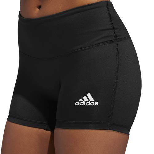 adidas Women's 4-Inch Compression Fit Quarter Length Volleyball Performance Yoga Short Tights, Black, Small