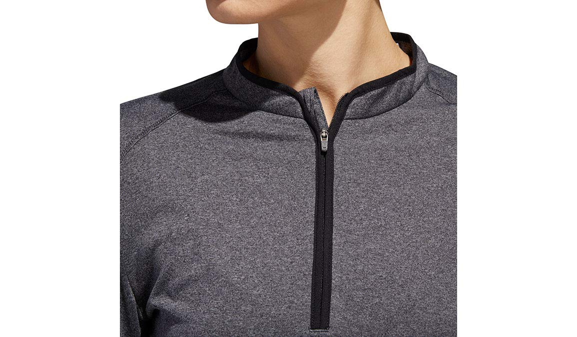 adidas Women's Running Response 1/2 Zip Long Sleeve Tee, Black/Heather, Medium