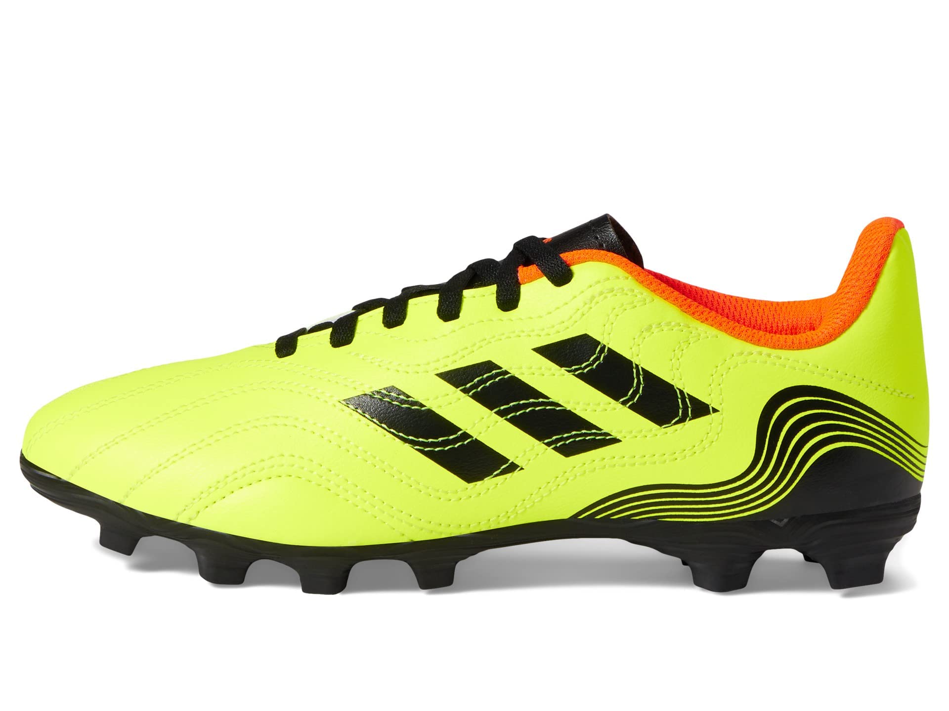 adidas Copa Sense.4 Flexible Ground Soccer Shoe, Team Solar Yellow/Black/Solar Red, 4 US Unisex Big Kid
