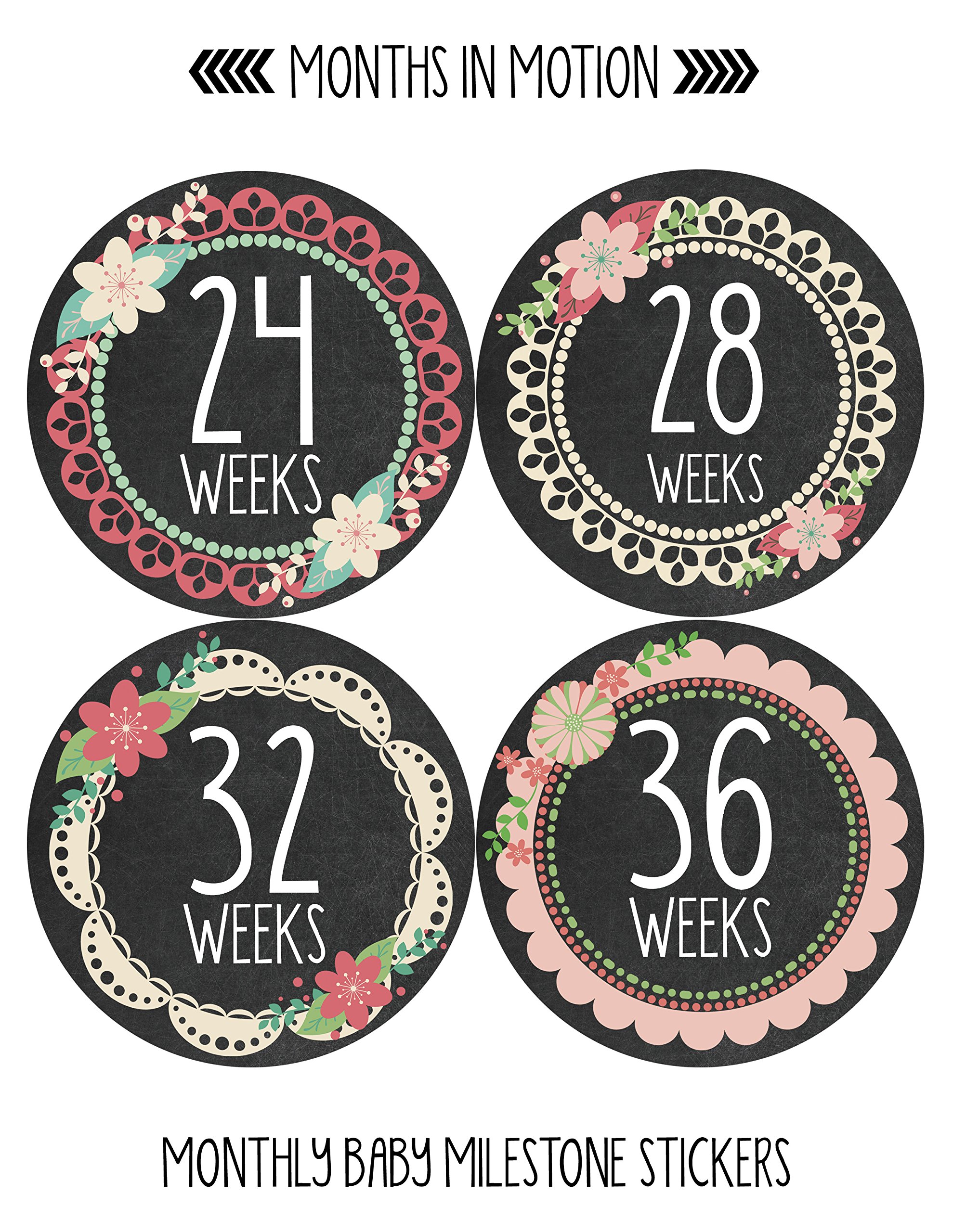 Months in Motion Pregnancy Weekly Belly Growth Stickers - Baby Bump Belly Stickers - Maternity Week Sticker - Pregnant Expecting Photo Prop Keepsake - Expectant Mom Gift - Style 914