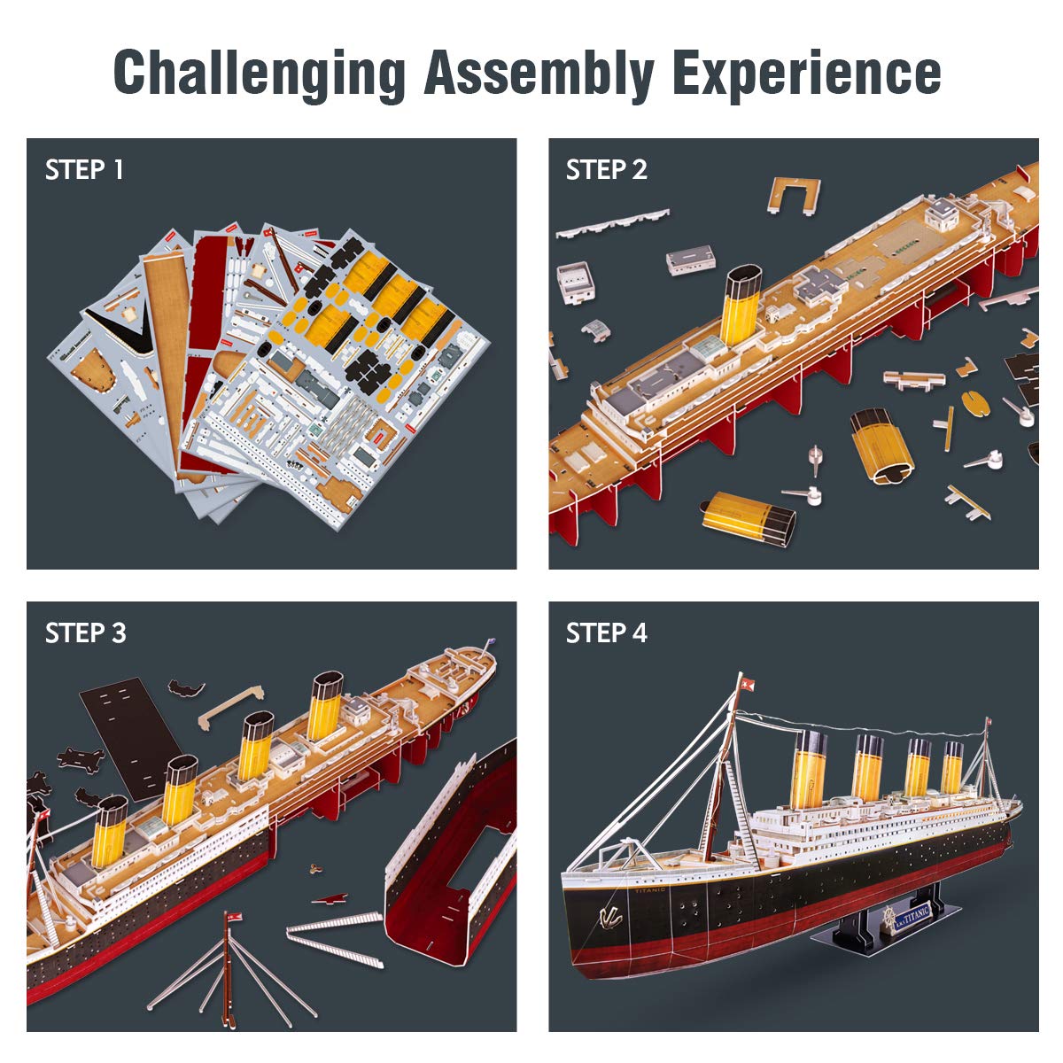 CubicFun 3D Puzzles for Adults - LED Titanic 35'' Large Ship - New Home Desk Decor - House Warming, Wedding, Anniversary, Valentines Day Teacher Gifts for Him Her Stocking Stuffers for Adults