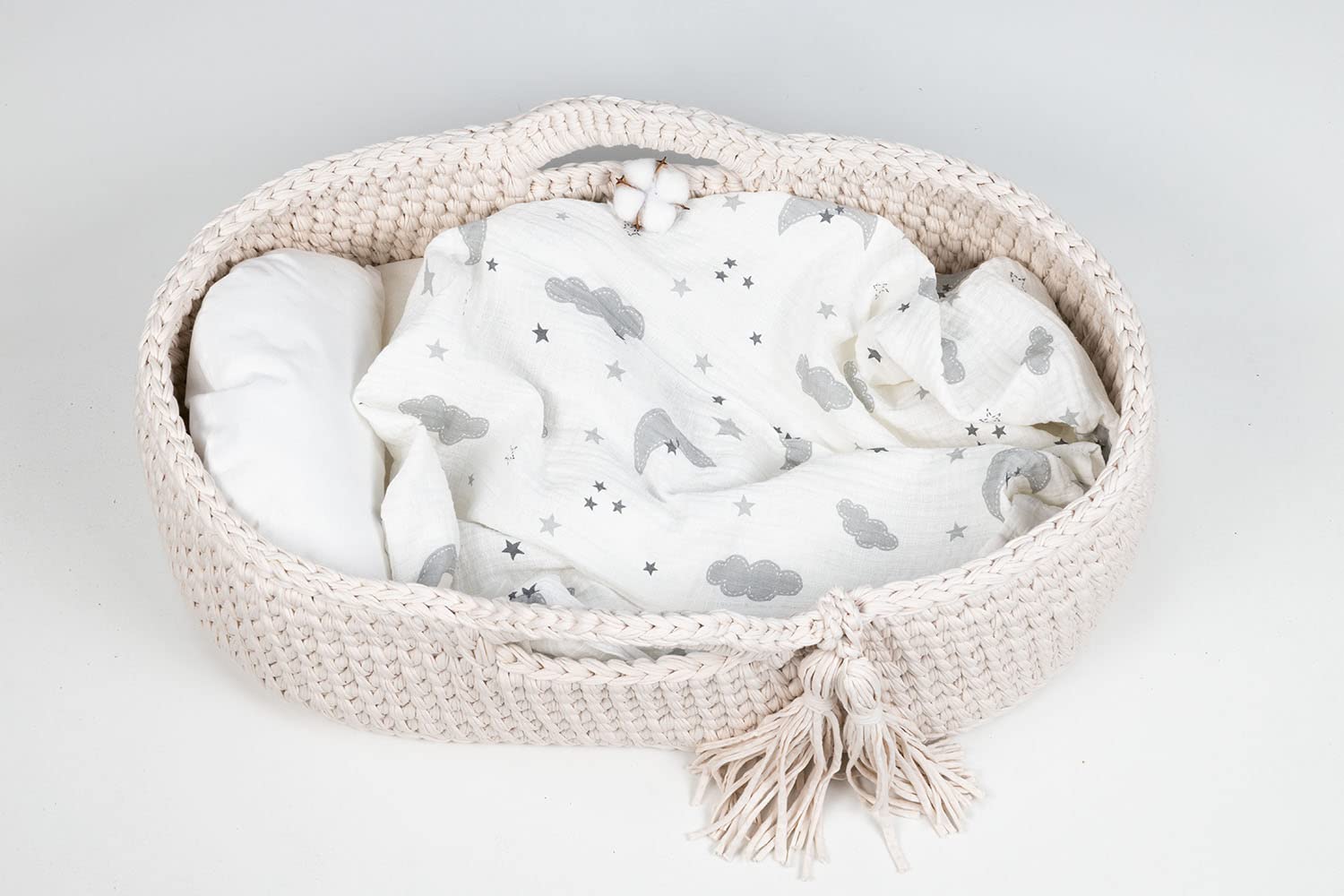 Barida Soft Muslin Swaddle Blankets, Infant Wearable Swaddling Set Skin Friendly Lightweight Ideal Gift Extra Large Wrap (Stars)