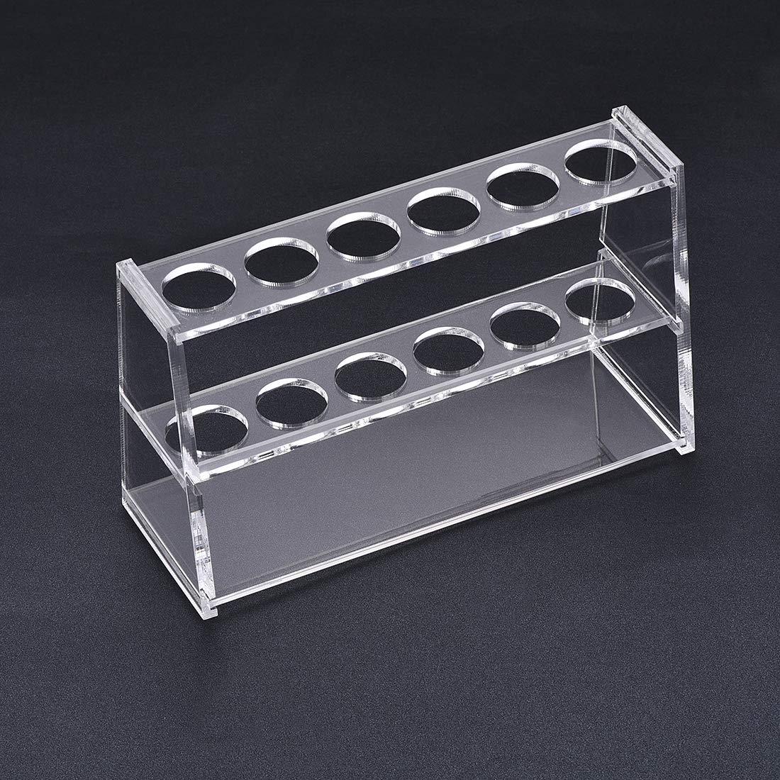 uxcell Acrylic Test Tube Holder Lab Stand Rack 6 Wells for 25ml Centrifuge Tubes Clear
