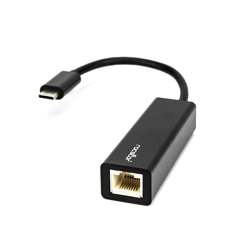Rocstor Y10A174-B1 Premium USB-C to Gigabit Network Adapter - USB Type-C to Gigabit Ethernet 10/100/1000 Adapter – Compatible with Mac & PC – Plug & Play (No Drivers Needed) - USB 3.1, Black