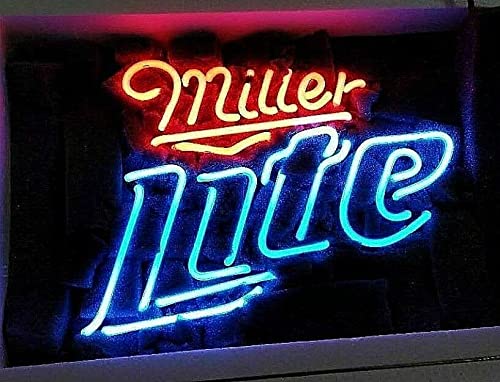 Queen Sense 14" Millers Lite Neon Sign Acrylic Beer Pub Bar Handmade Wall Decor Neon Light A114MLVBA