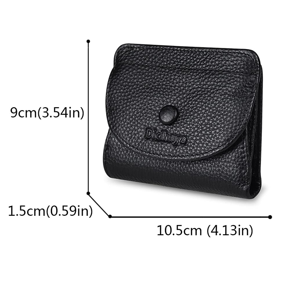 Dicihaya Female Small Wallets Coin Purse Mini Genuine Leather Wallet Bifold Pouch Multiple Cards Holder