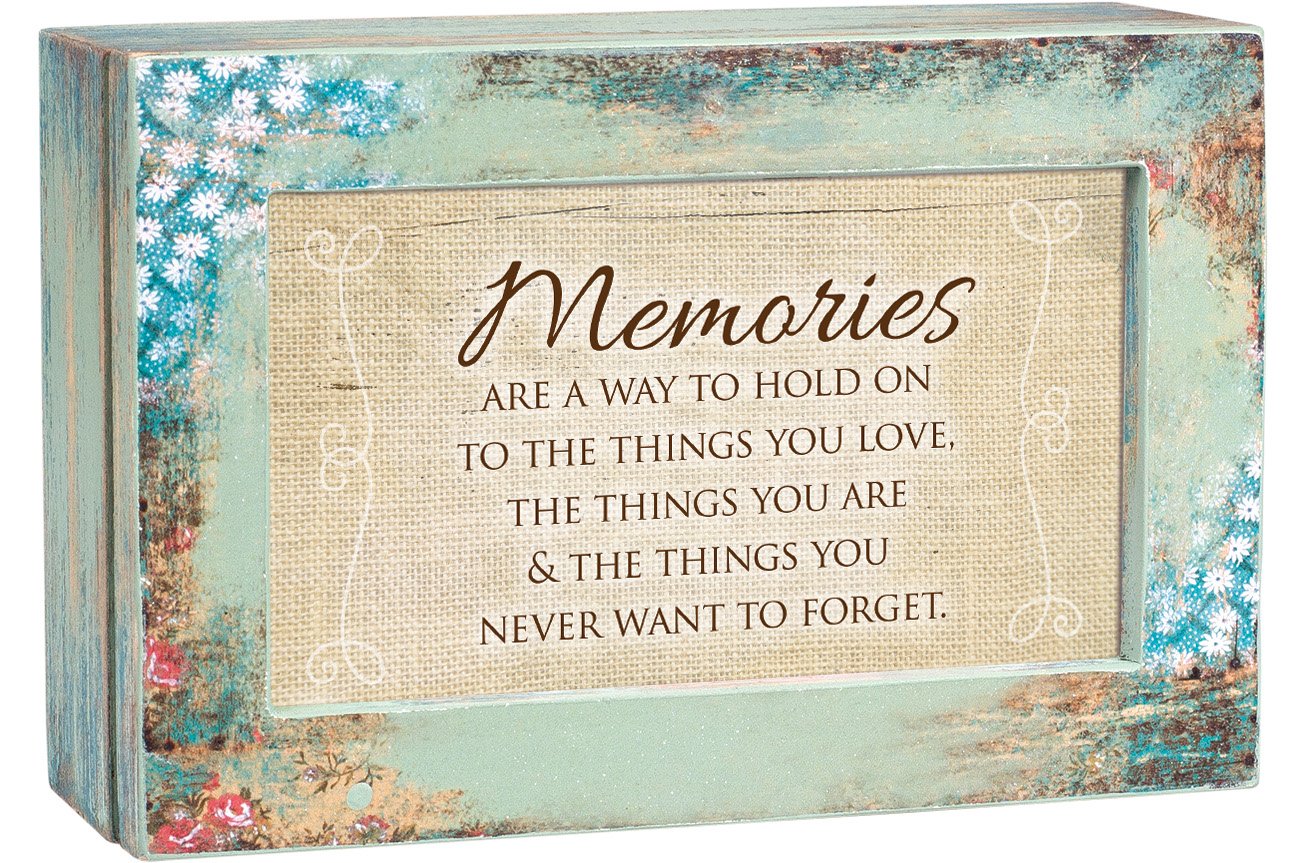 Cottage Garden Memories a Way to Hold Love Distressed Wood Jewelry Music Box Plays Tune Edelweiss