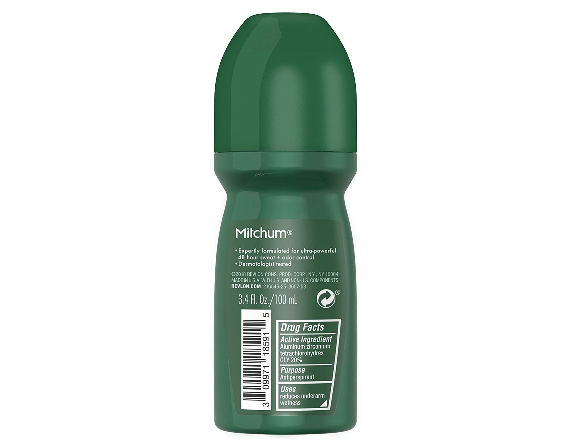 Mitchum Invisible Anti-Perspirant & Deodorant Roll-On, Unscented 3.4 oz (Pack of 4)