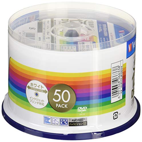Mitsubishi Chemical Media Verbatim DVD-r CPRM 1 modified for recording 120 minutes 1-16 x 50 spindle case Pack wide print compatible WhiteLabel VHR12JP50V4