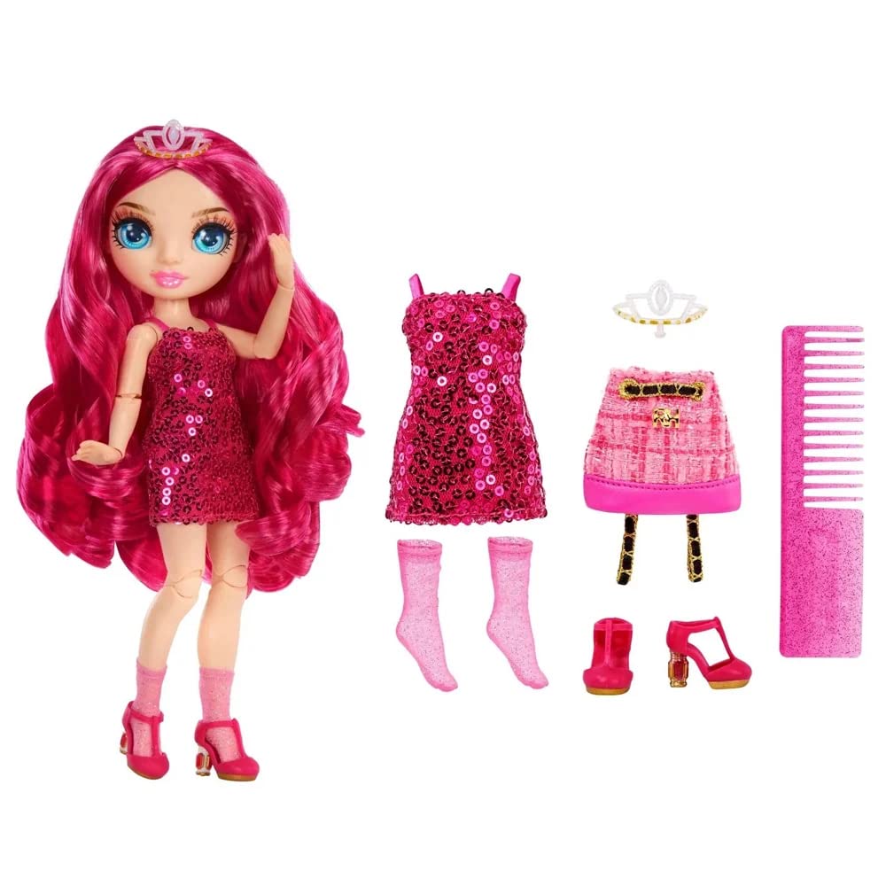 Rainbow High Jr High Series 2 Stella Monroe- 9" Fuchsia Pink Posable Fashion Doll with Designer Accessories and Open/Close Backpack. Great Toy Gift for Kids Ages 6-12 Years Old & Collectors
