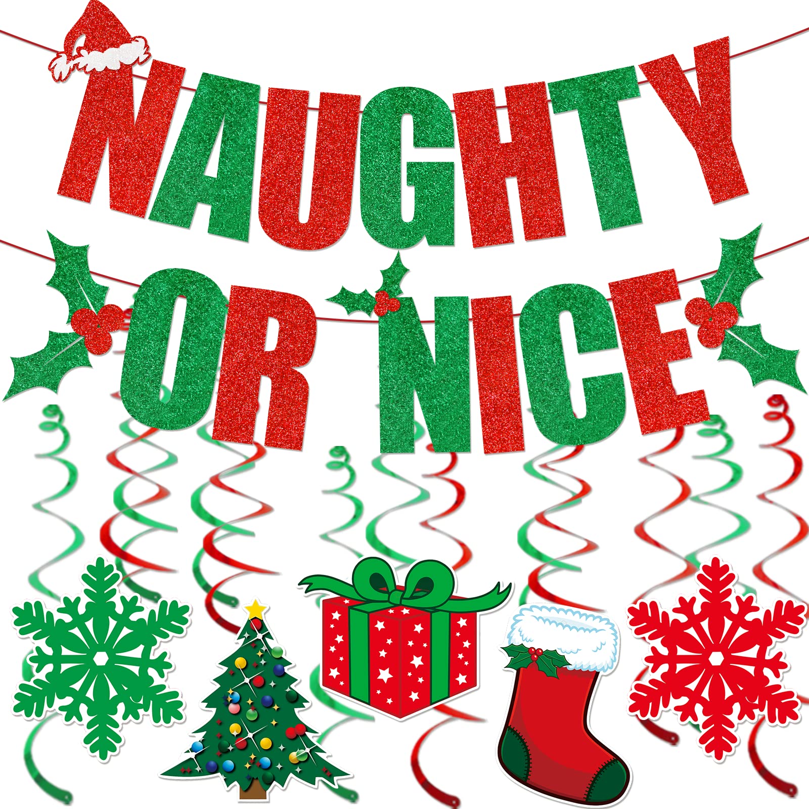 Naughty Or Nice Banner Naughty Or Nice Christmas Decorations Funny Christmas Decorations Team Naughty Or Nice Party Decorations Nughty Or Nice Christmas Decor