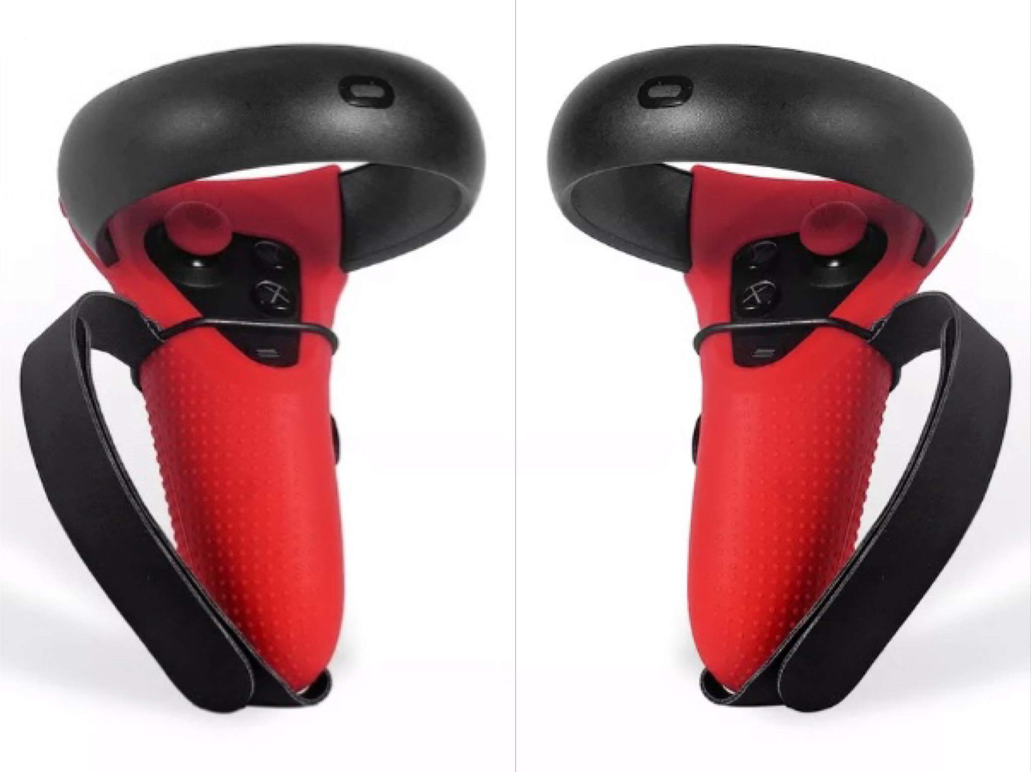 Amaz247 Silicone Anti-leakage Face Cushion Mask, Protective Lens Cover, Controller Grip Cover with Velcro Straps for Oculus Quest VR Headset (Red), NOT FIT OCULUS QUEST 2