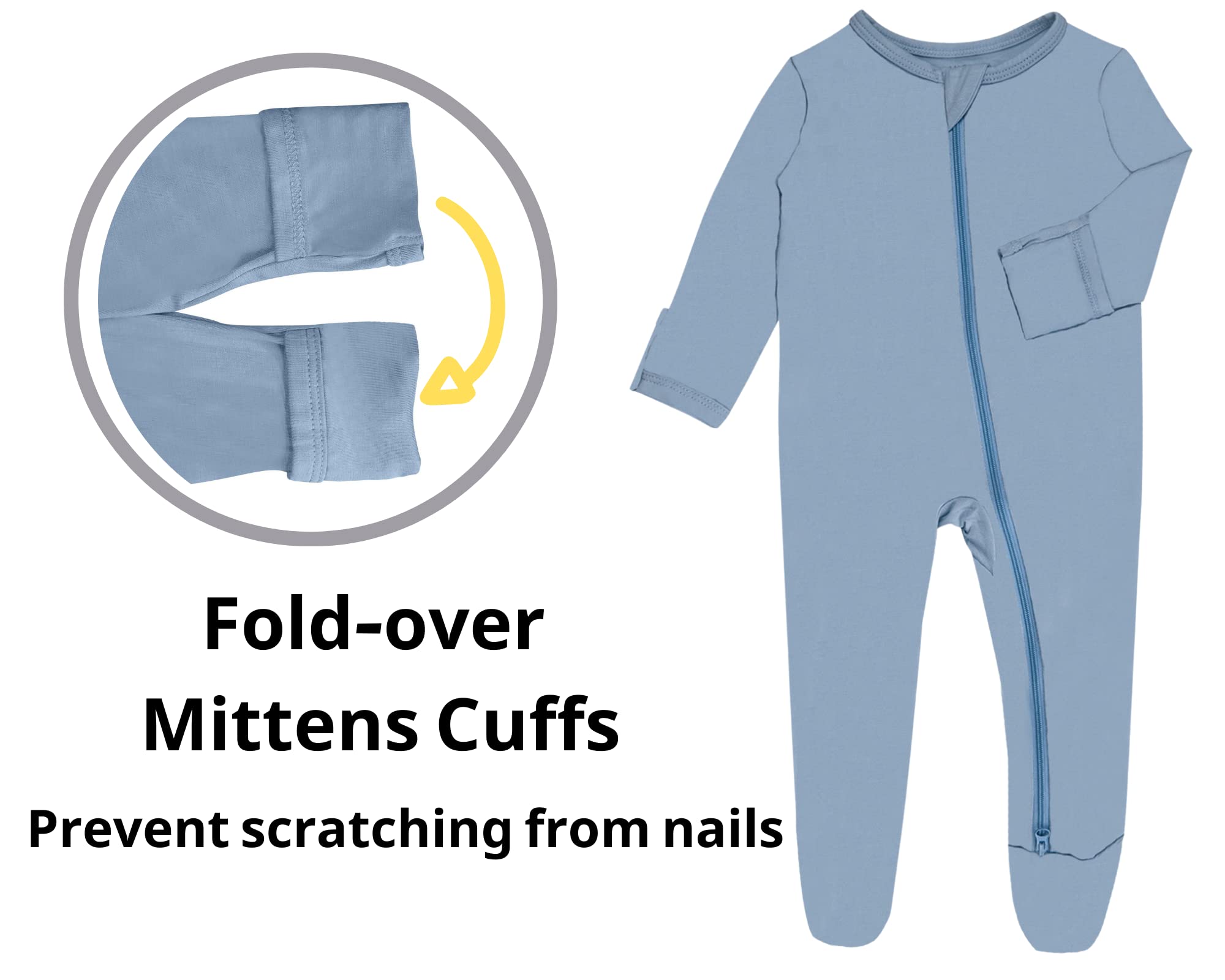 Baby Pajamas with Mittens,Long Sleeve Romper 3-6 Months,Baby Girl Romper Green