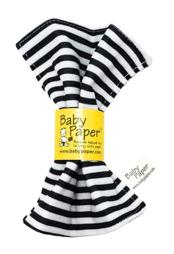 Baby Paper Original Crinkle Sensory Toy | Black and White Stripe and Zig Zag 2-Pack | Crinkle Paper for Babies | Sensory Baby Toys