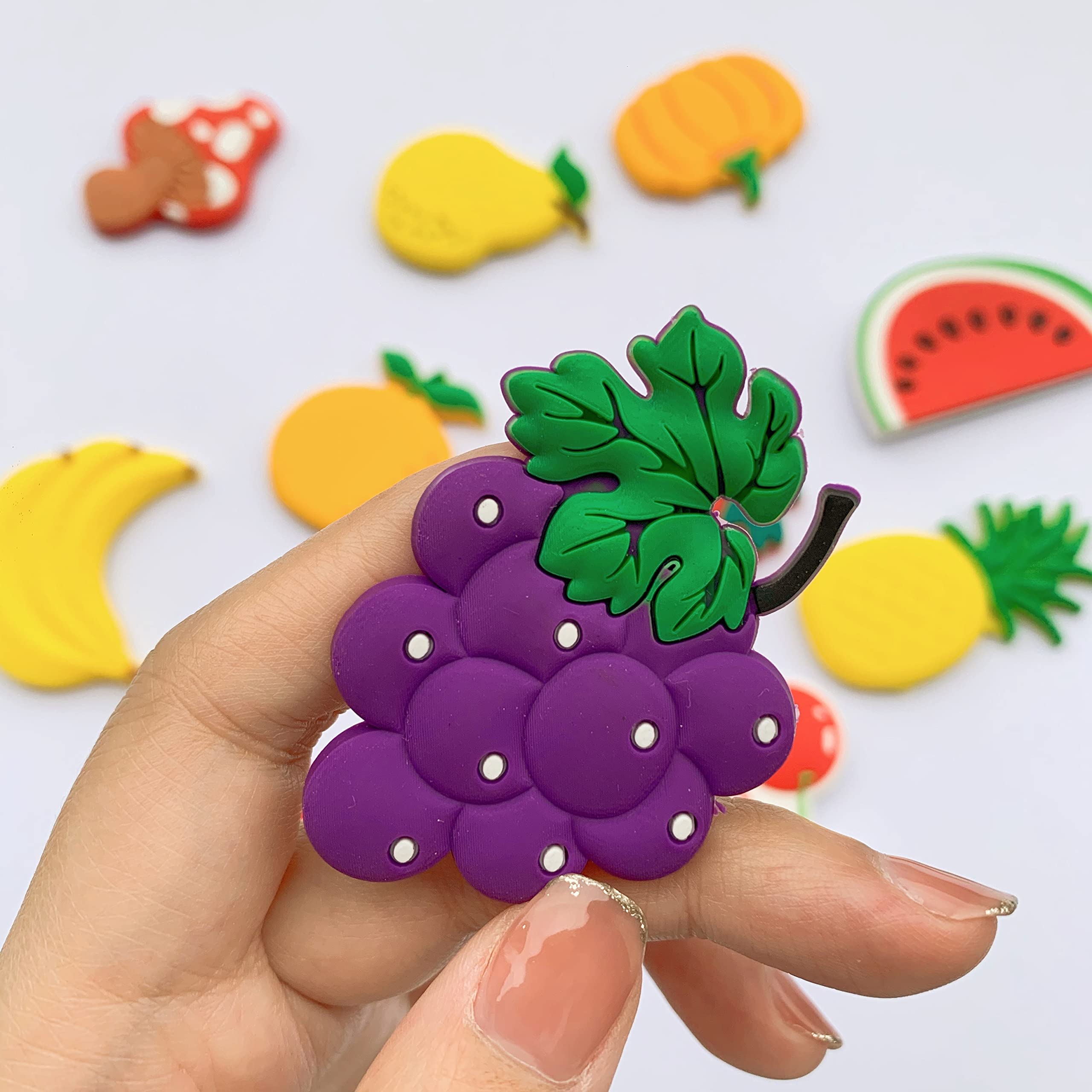 VLOOK Fridge Magnets for Toddlers Soft Rubber Safety Magnets for Kids Children Magnets Baby Magnetic Toys Educational Gift (Fruit)