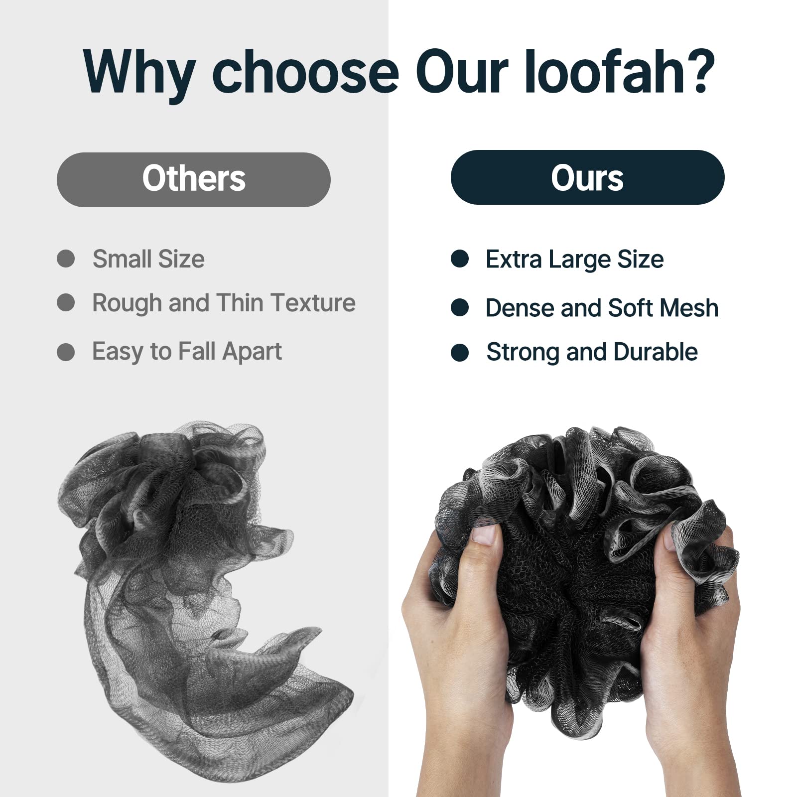 AmazerBath Loofah Sponge, Shower Loofah for Men and Women