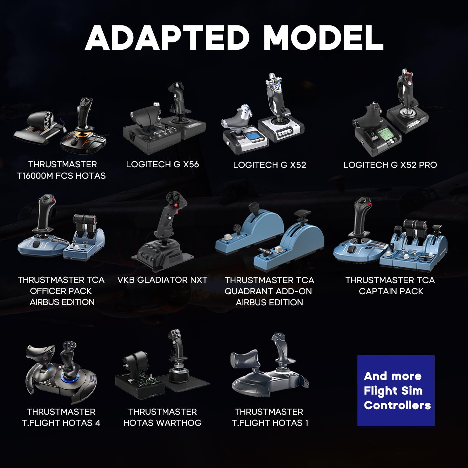 Hotas Mount Foldable Desk Mount for Flight Joystick Throttle Hotas Joystick Mount for Logitech X52/X52 Pro/X56 Thrustmaster T 16000M/HOTAS Warthog/T Flight One/4/TCA/VKB Gladiator NXT/VPC WARBRD（2PCS）
