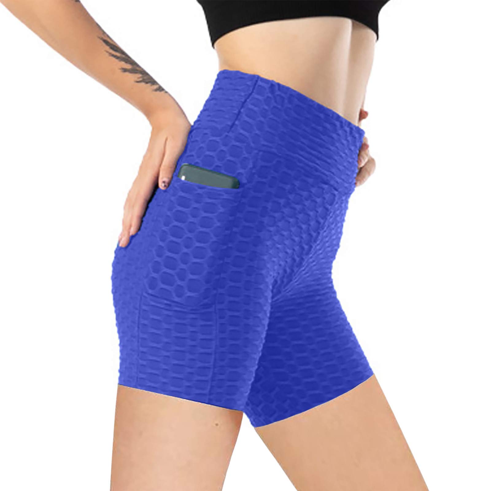 Women's Booty Shorts Sexy Scrunch Butt Lifting Leggings Workout High Waisted Textured Bottom Summer Hot Shorts