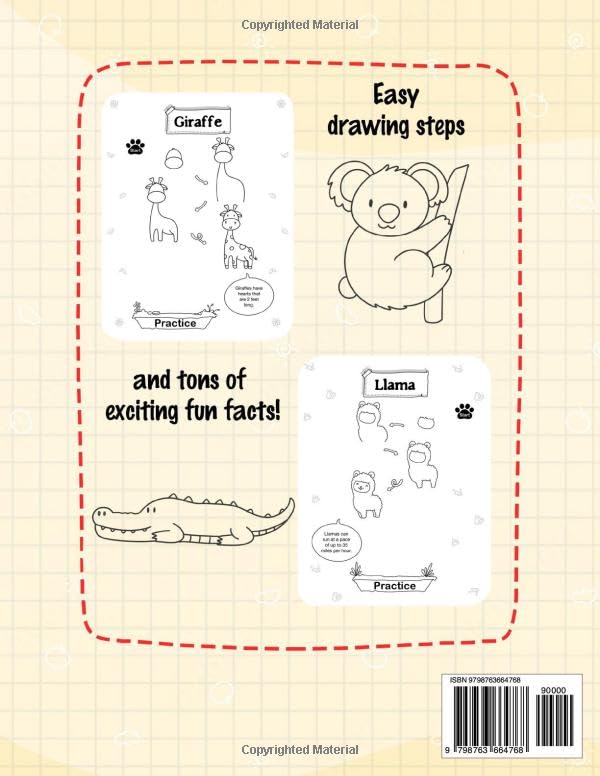 How To Draw Animals For Kids: Simple And Easy Drawing Book To Learn How To Draw Dog Cat Lion Elephant Dolphine and More Step By Step For Kids