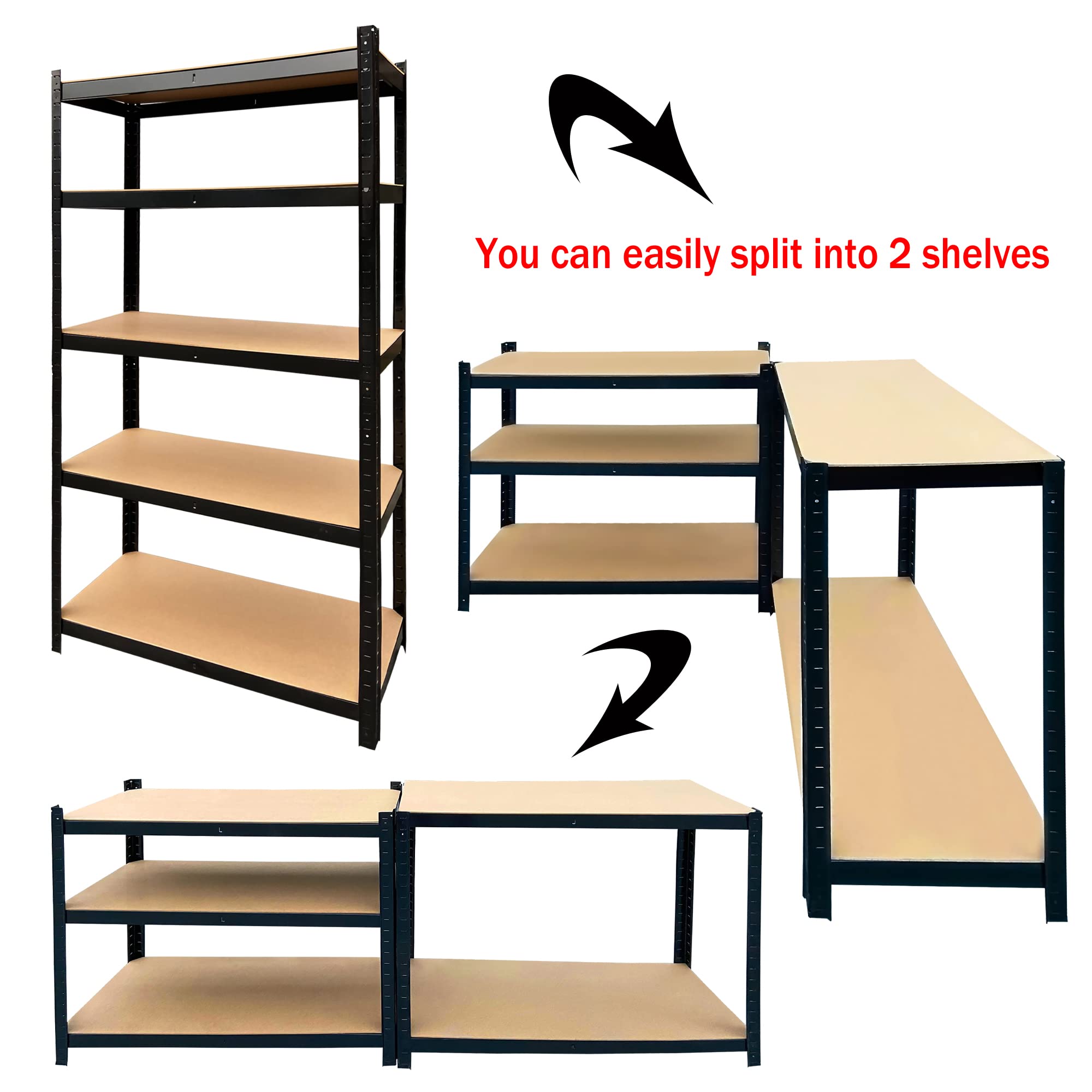ANSIMIDA 5-Shelf Shelving Units and Storage, Adjustable Heavy Duty Steel Wire Shelving Unit for Garage, Kitchen, Office (39W x 20D x 79H)