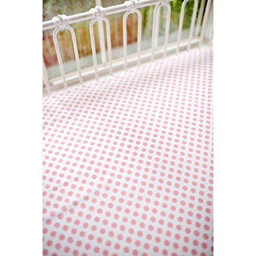 My Baby Sam Coral Polka Dot Crib Sheet