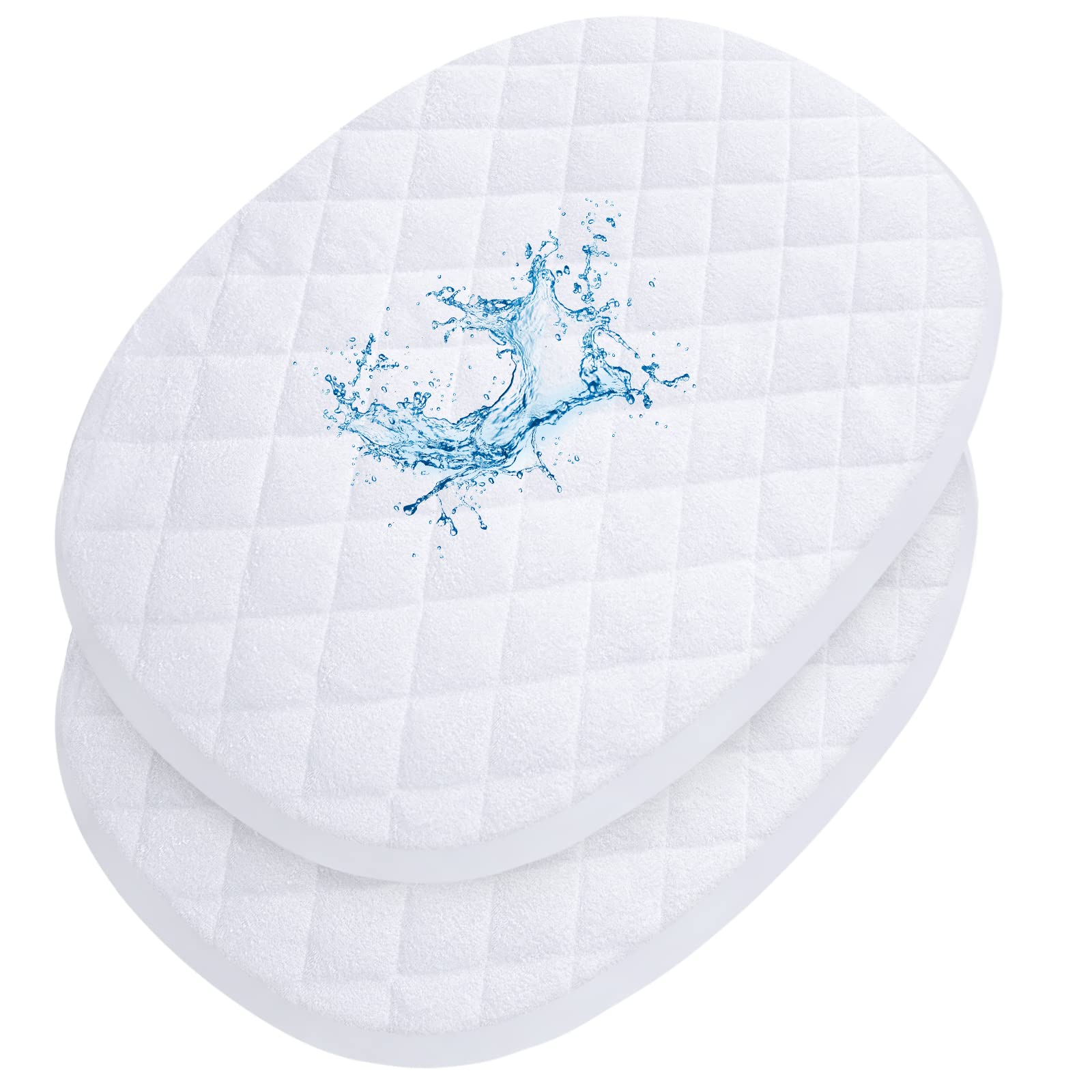 Bassinet Mattress Protector for Graco Pack n-Play 21”x 24” & Bassinet Fitted Sheets Compatible with Graco Pack ‘n-Play Dome LX Bassinet(not playard),2 Pack