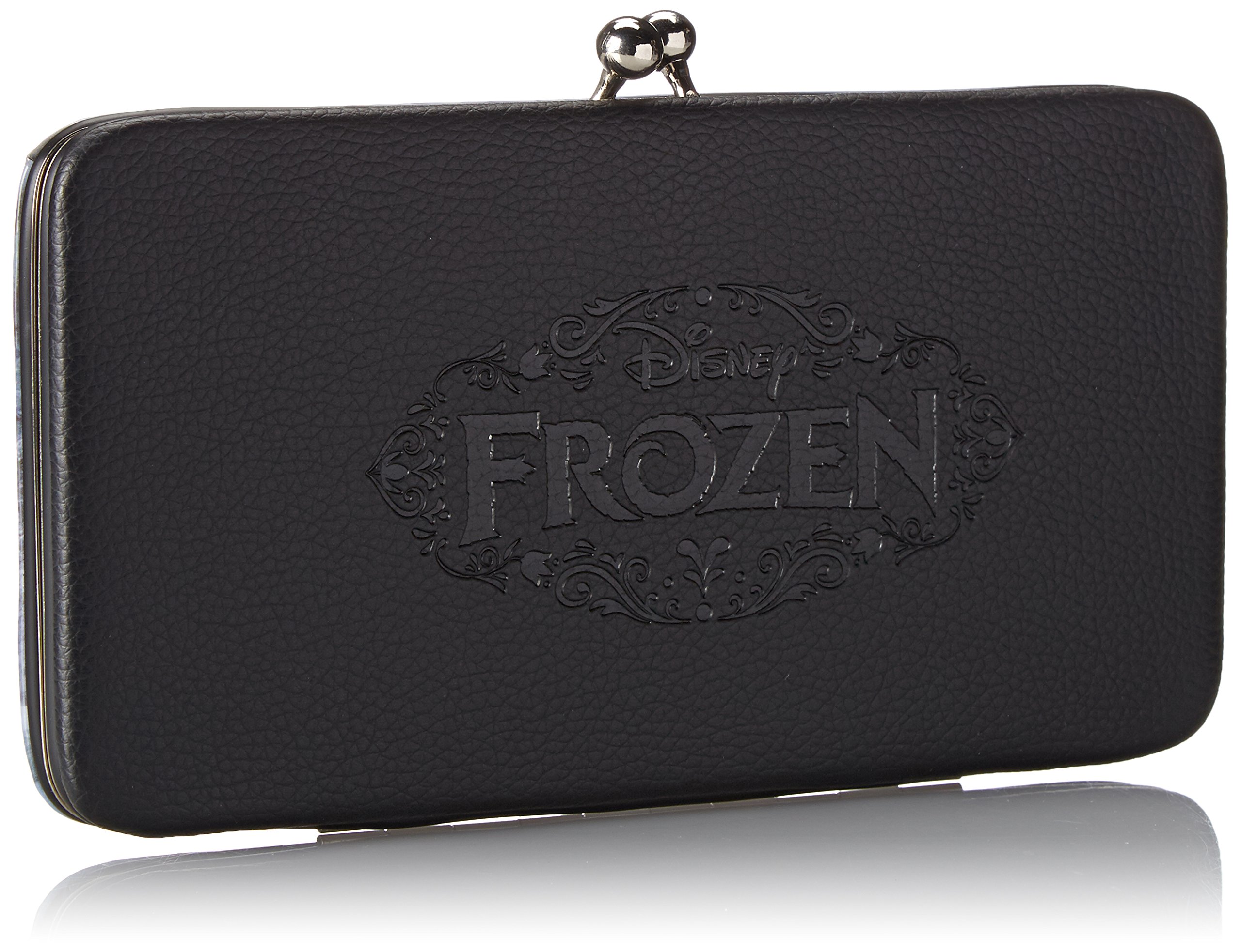 Concept One Handbags Frozen Group Shot Kiss Lock Wallet, Black, One Size