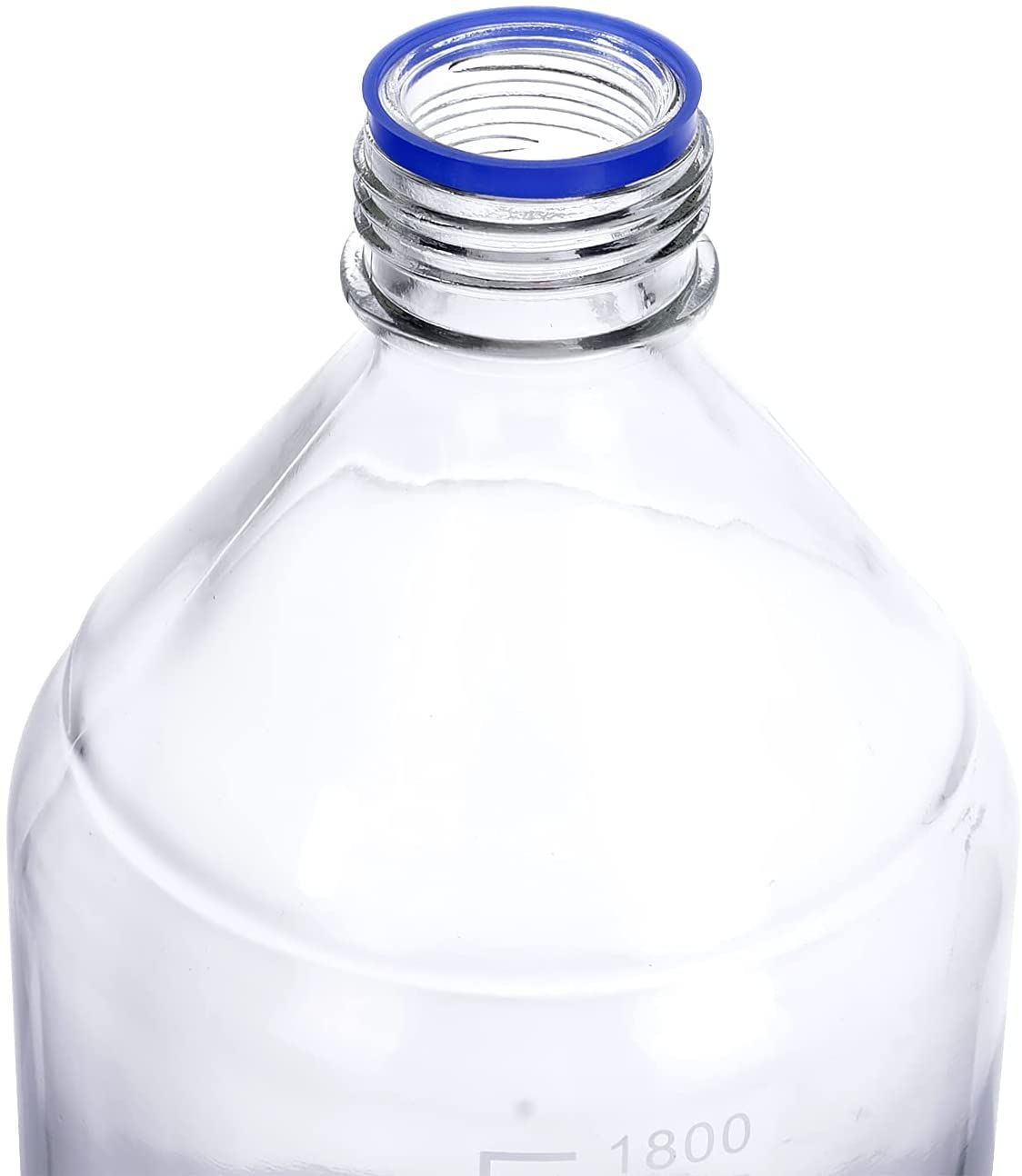 Basstein Lab Media Storage Round Bottles Graduated Glass Container GL45 Screw Cap Leakproof Multi-Purpose for Scientific | pack of 4 (Blue,1000ml)