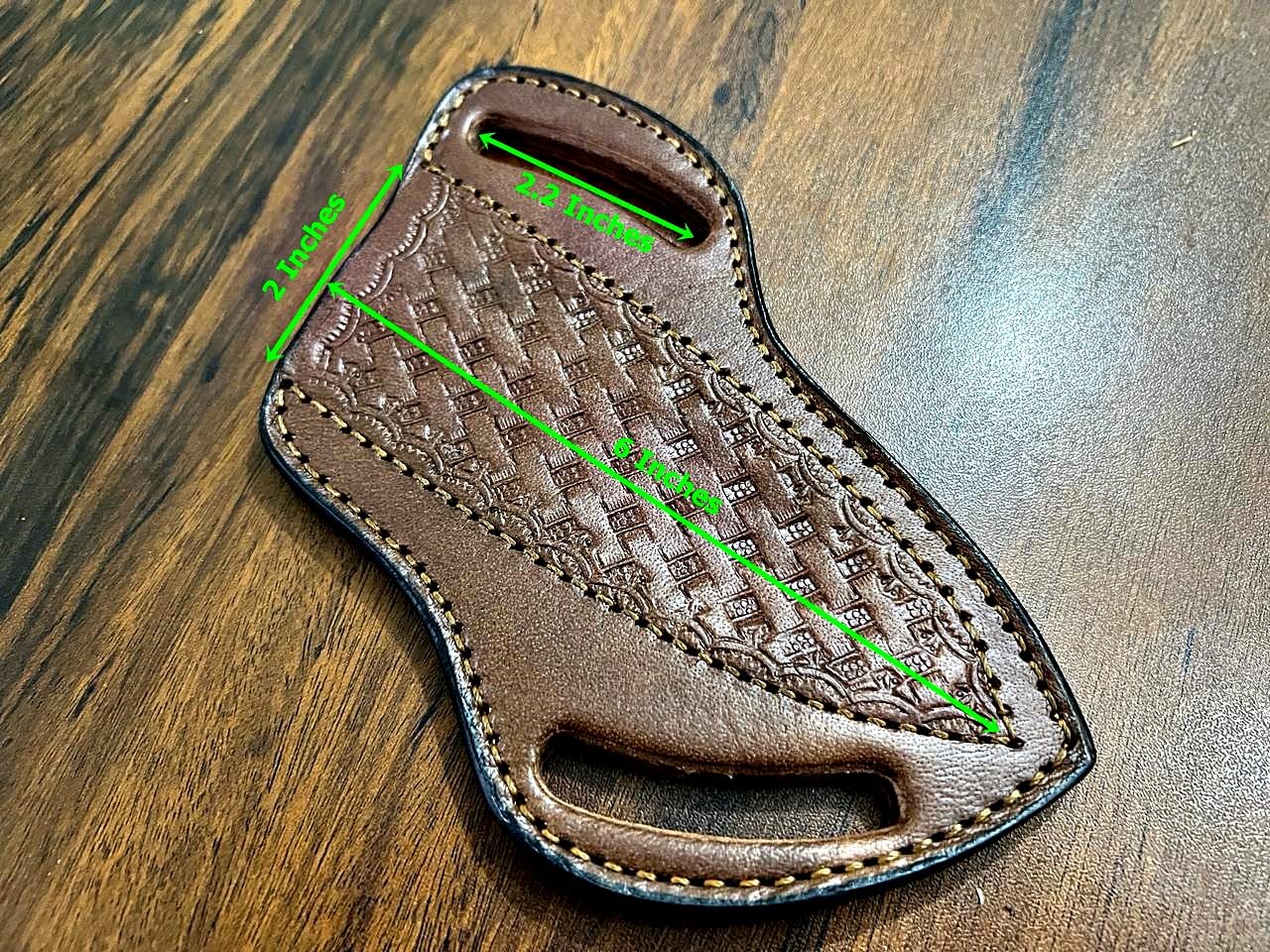 SOGO KNIVES Leather Knife Sheath for Belt, Slanted Pancake Sheath, Tooled Leather Sheath, Beautiful Cow Boy 3 to 5 inches Skinner Knife Leather Cover 100% Real Leather (Brown)