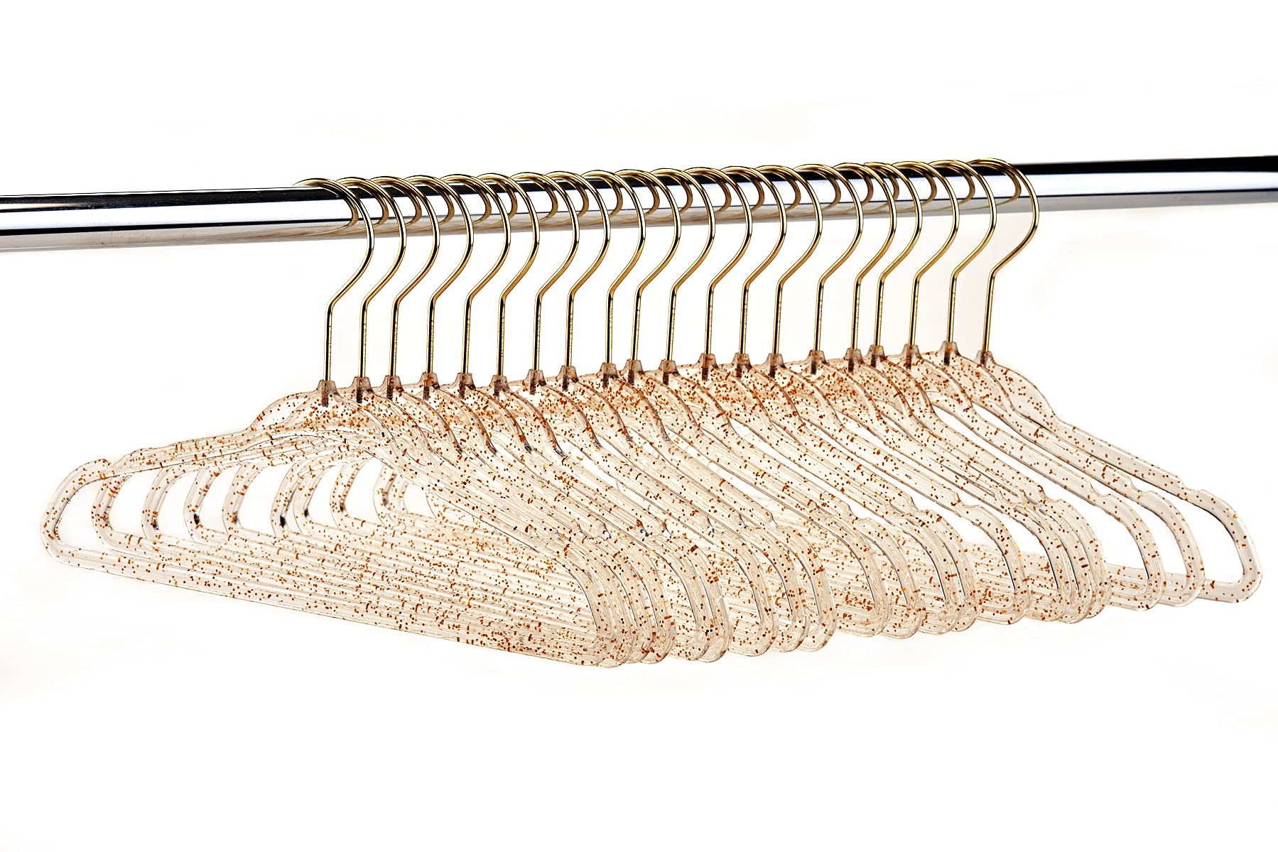 Concepts 20 Pack Premium Heavy Duty Glitter Accrylic Baby Hangers-Elegant for Baby Nursery Space-Saving Non-SlipClothes Hangers with Chrome Hook