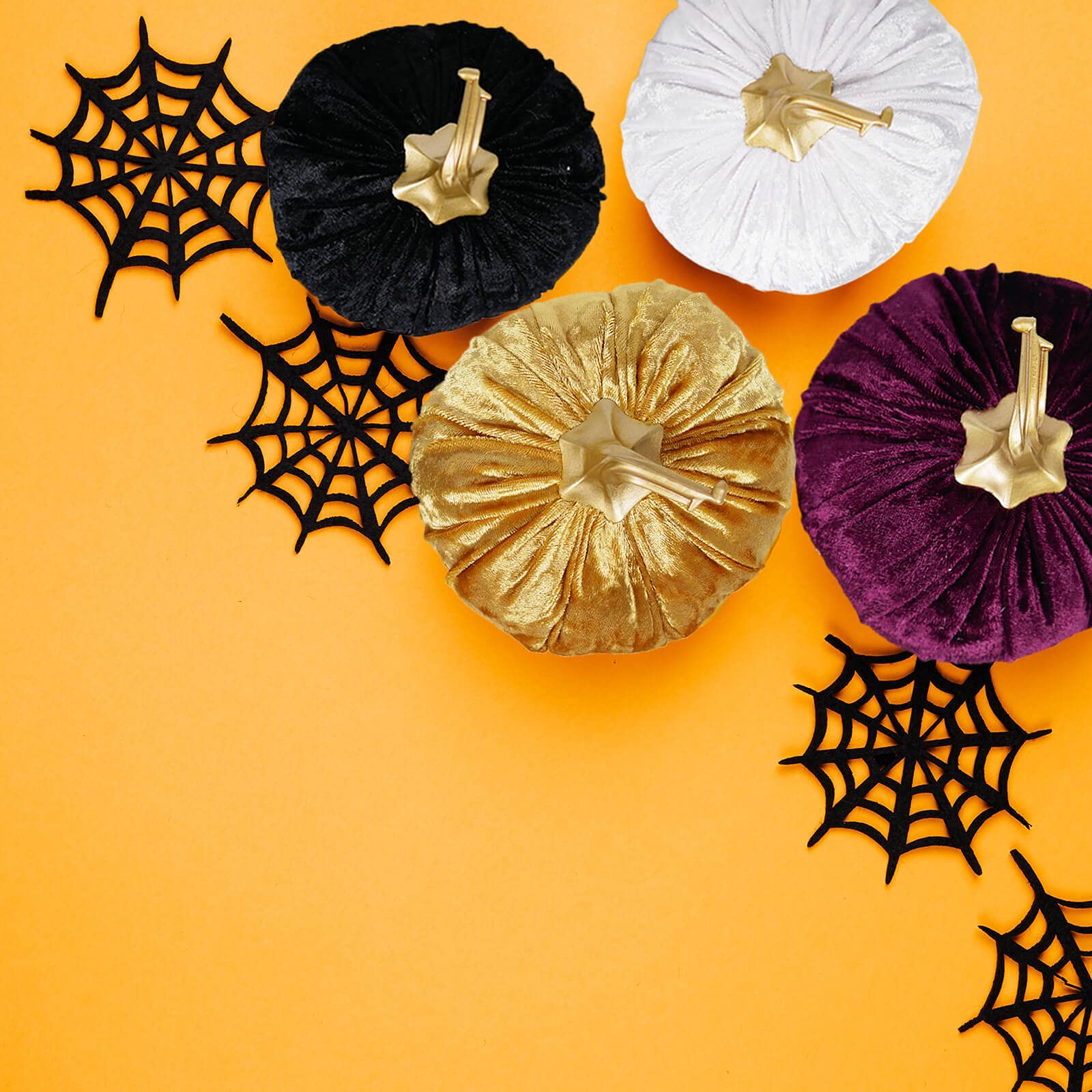 Orgrimmar 6PCS Velvet Stuffed Pumpkins Fabric Artificial Pumpkins for Home Garden Fall Decoration, Fall Harvest, Thanksgiving, Halloween Decor