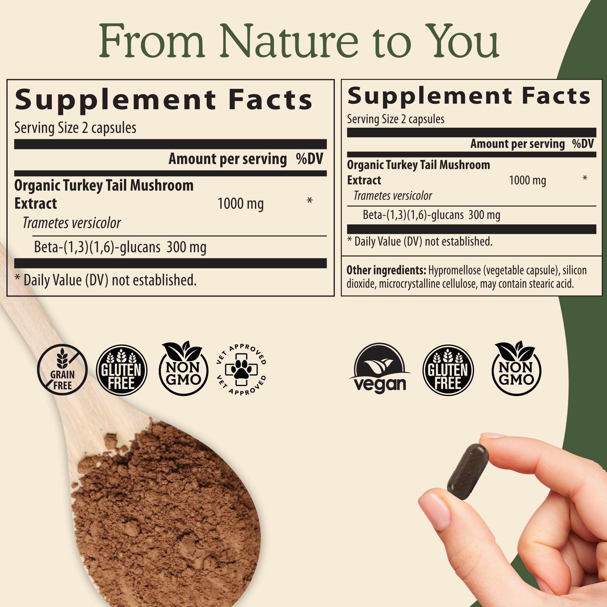 Real Mushrooms Turkey Tail (45g) and 5 Defenders (45g) Mushroom Extract Powder Bundle - Mushroom Supplement for Immune Strength - Vegan, Non-GMO Immunity Supplement