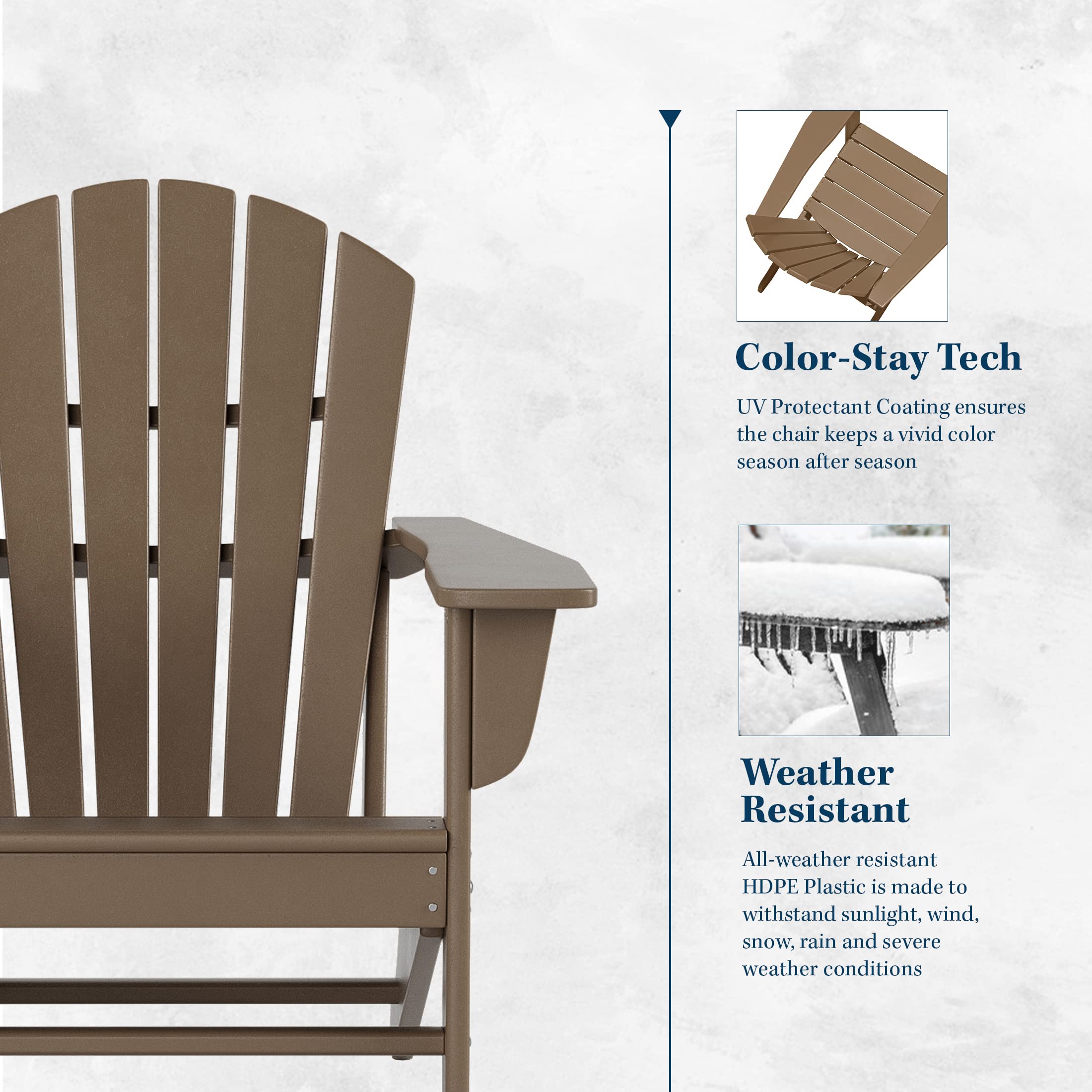 WestinTrends Dylan Outdoor Adirondack Chair with Ottoman and Side Table 5-Piece Set Black