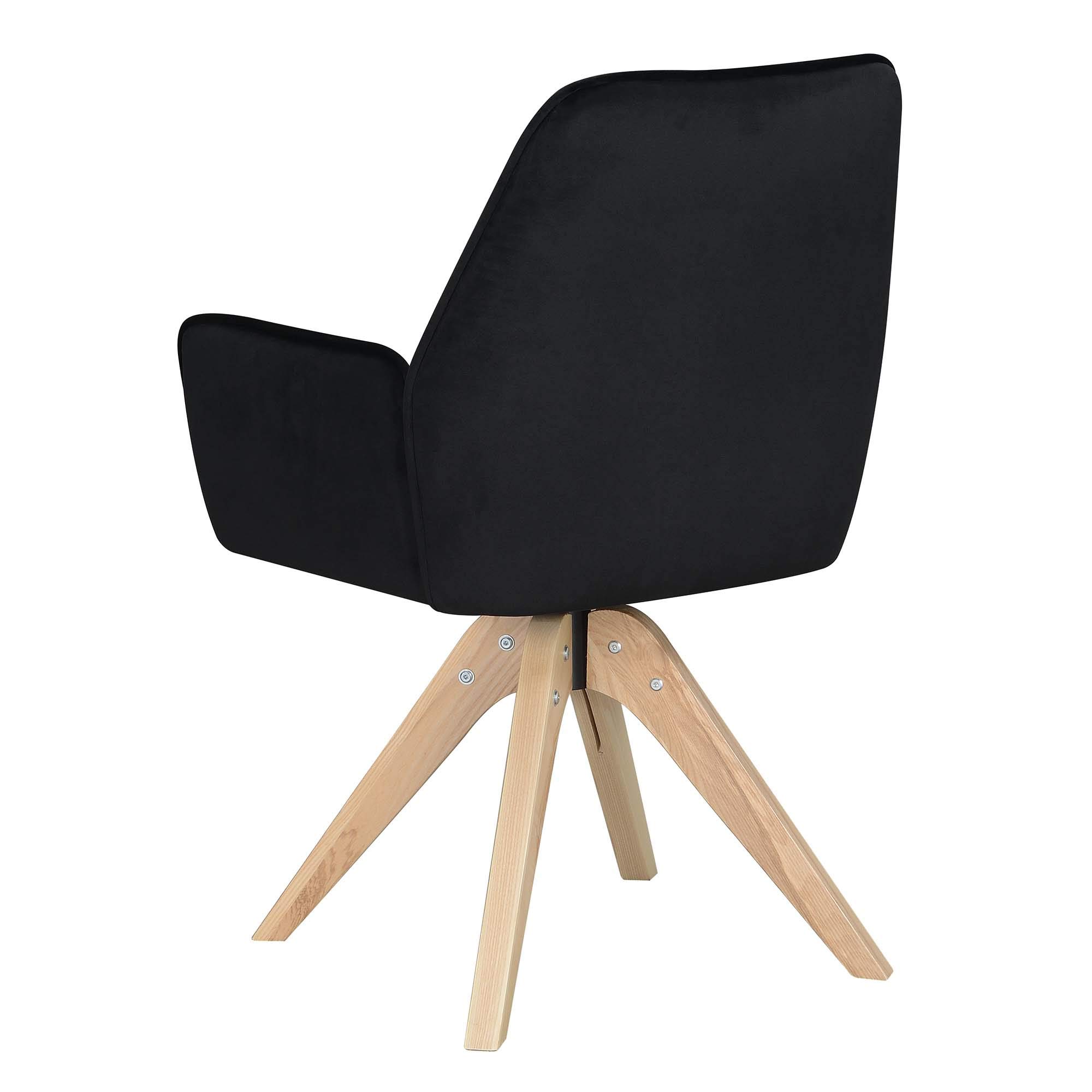 Convenience Concepts Take a Seat Miranda Swivel Accent Chair, Blue Velvet/Natural Wood
