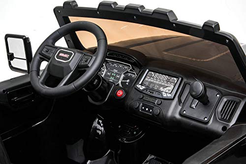 DAKOTT GMC Sierra Denali HD Two Seater 12 Volt Ride-On Truck w/ 2.4G Remote Control, LED Lights, Horn, Music, MP3/USB, Storage Box, Spring Suspension, Electric Vehicle for Kids .