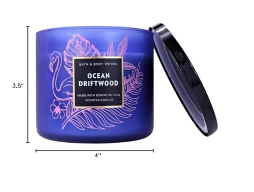 Bath & Body Works, White Barn 3-Wick Candle w/Essential Oils - 14.5 oz - 2022 Spring Scents! (Ocean Driftwood)