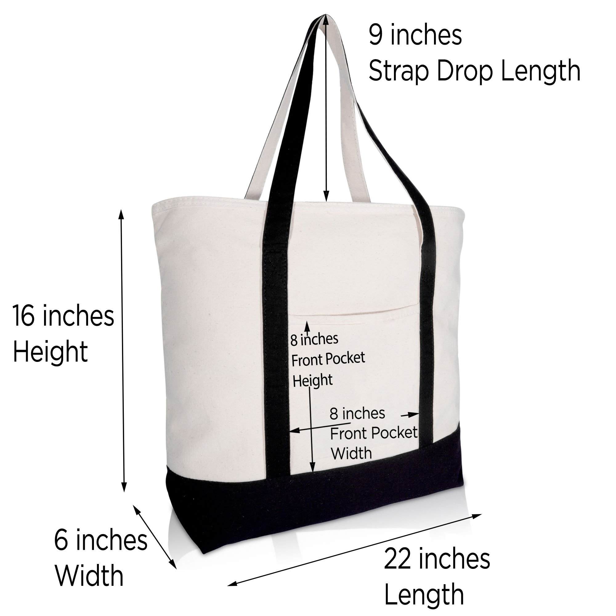 DALIX Personalized Tote Bag Monogram Black - J