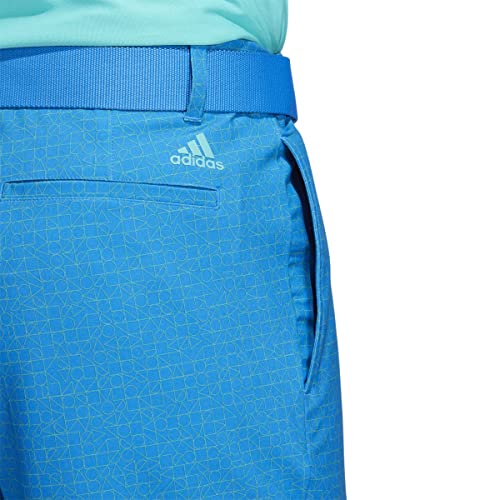 adidas Men's Abstract Print Golf Shorts, Blue Rush/Semi Mint Rush, 34