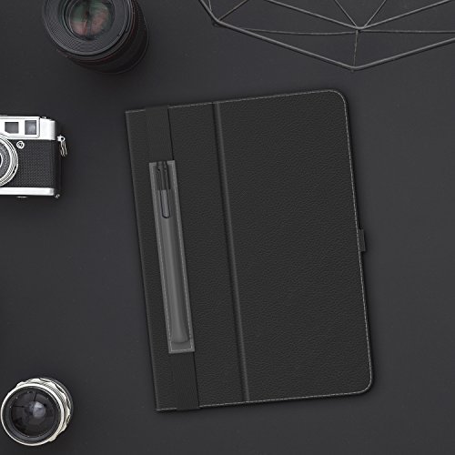 MoKo Holder Case for Microsoft Surface Pen, Premium PU Leather Cover Sleeve Pouch Protective Carrying Bag with Elastic Strap for Surface Pen Case and Other Cases Length up to 9.3"-13.5", Space Gray