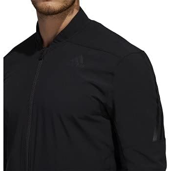 adidas Men's AEROREADY Woven 3-Stripes Full-Zip Jacket Black Medium/Tall