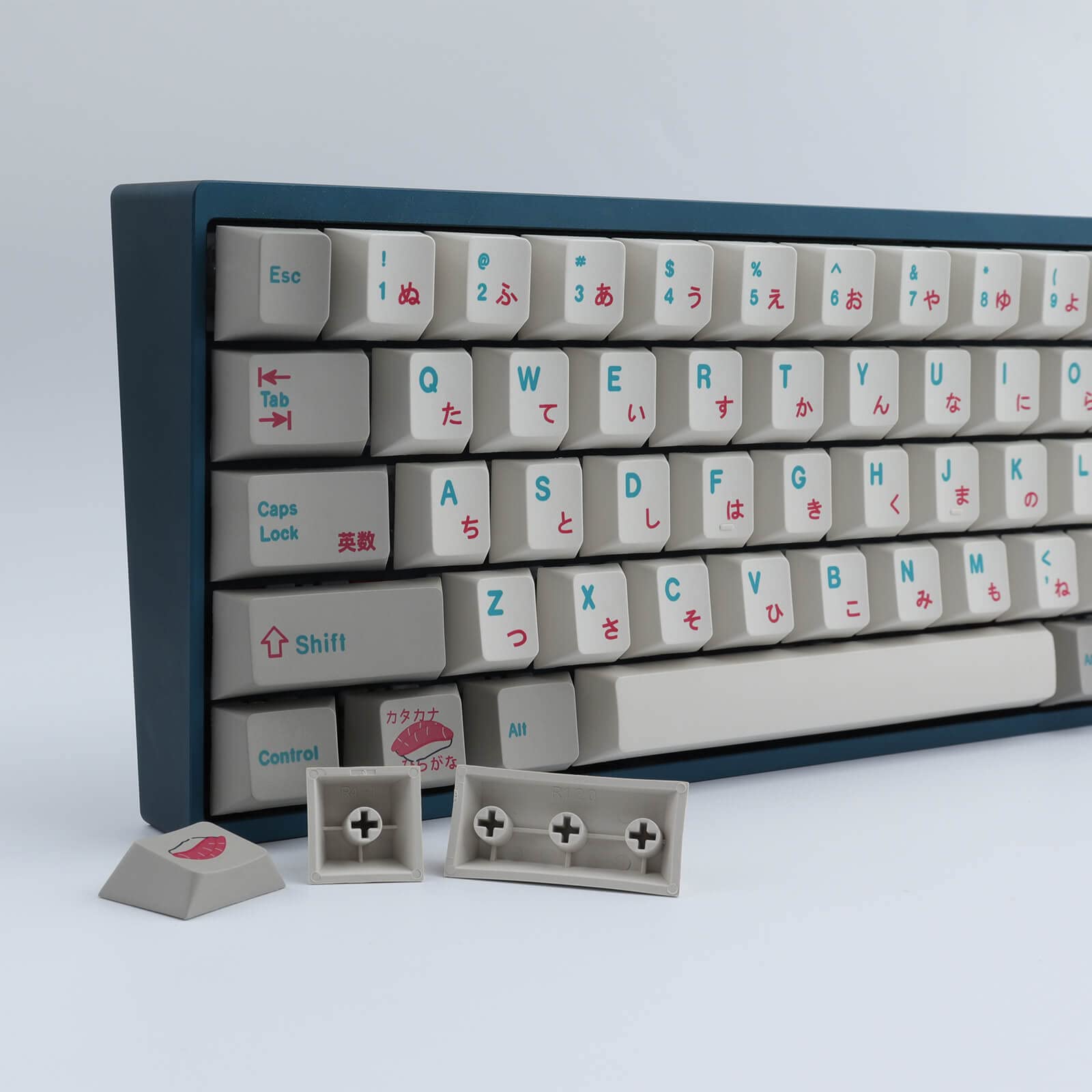 Hyekit PBT Keycaps 124 Keys Sushi Custom Keycaps Dye-Sublimation 7U and 6.25U Spacebar Keycap Set Cherry Profile for Cherry Gateron MX Switches Mechanical Keyboard US Layouts