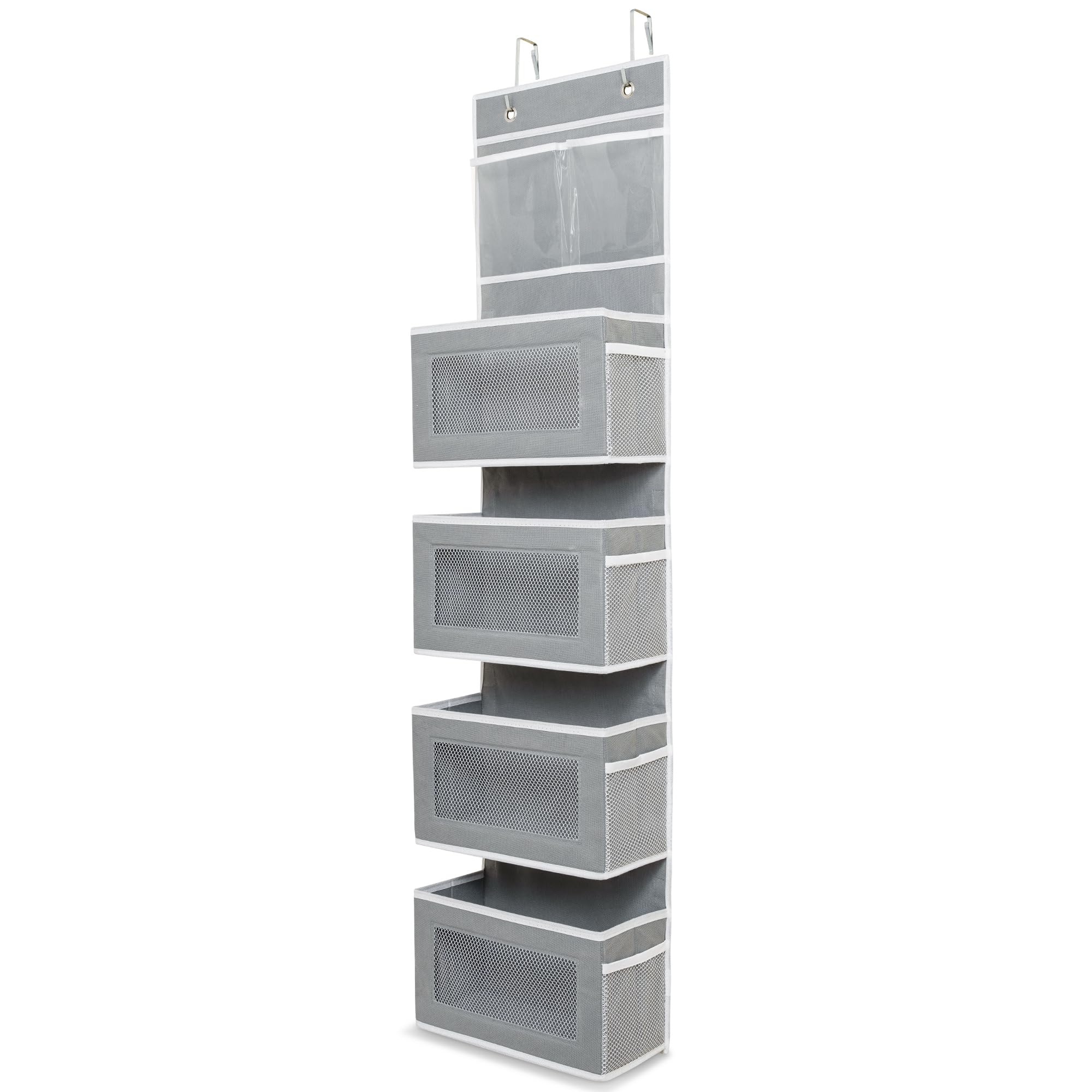 Wondersome Over the Door Organizer - Clear Mesh Window Hanging Storage Rack - Closet/Wall Organization for Bedroom, Bathroom, Kids Room - Space Saving Shelves for Clothes, Shoe, Towel - US-Based Brand