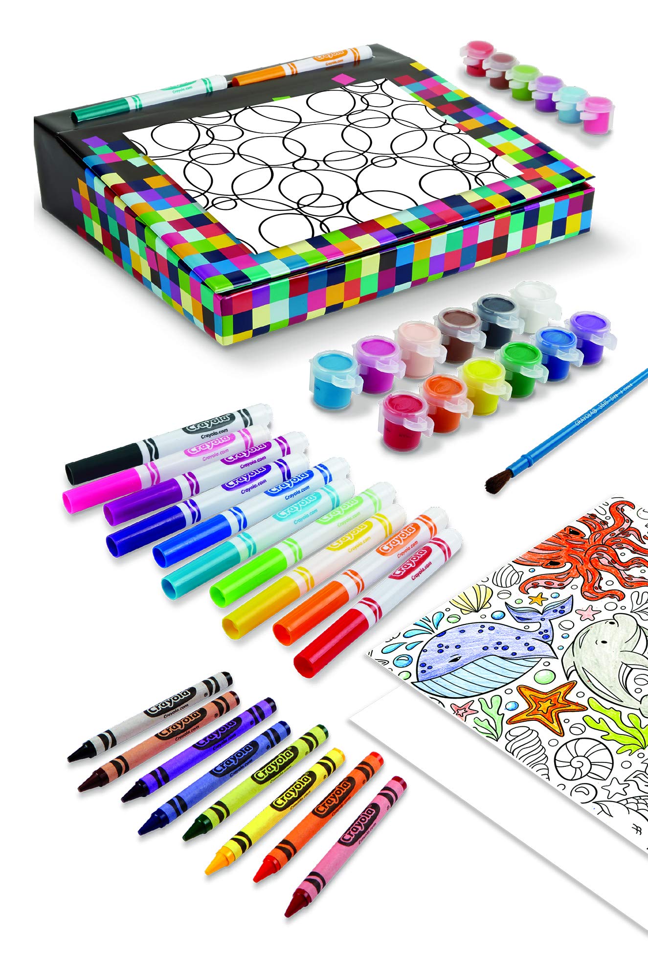 Crayola Inspiration Art Desk, Over 100 Piece, Art Set, Gift for Kids, Age 4, 5, 6, 7, 8