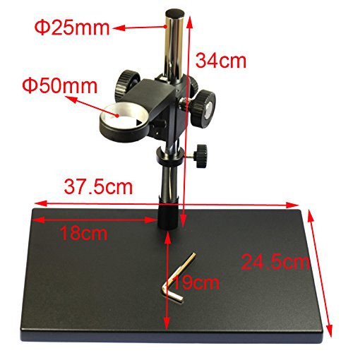 Monocular Big Heavy Duty Metal Boom Stereo Microscope Camera Table Stand Holder 50mm Ring +300X Zoon C-Mount Lens (300X Zoon Lens)