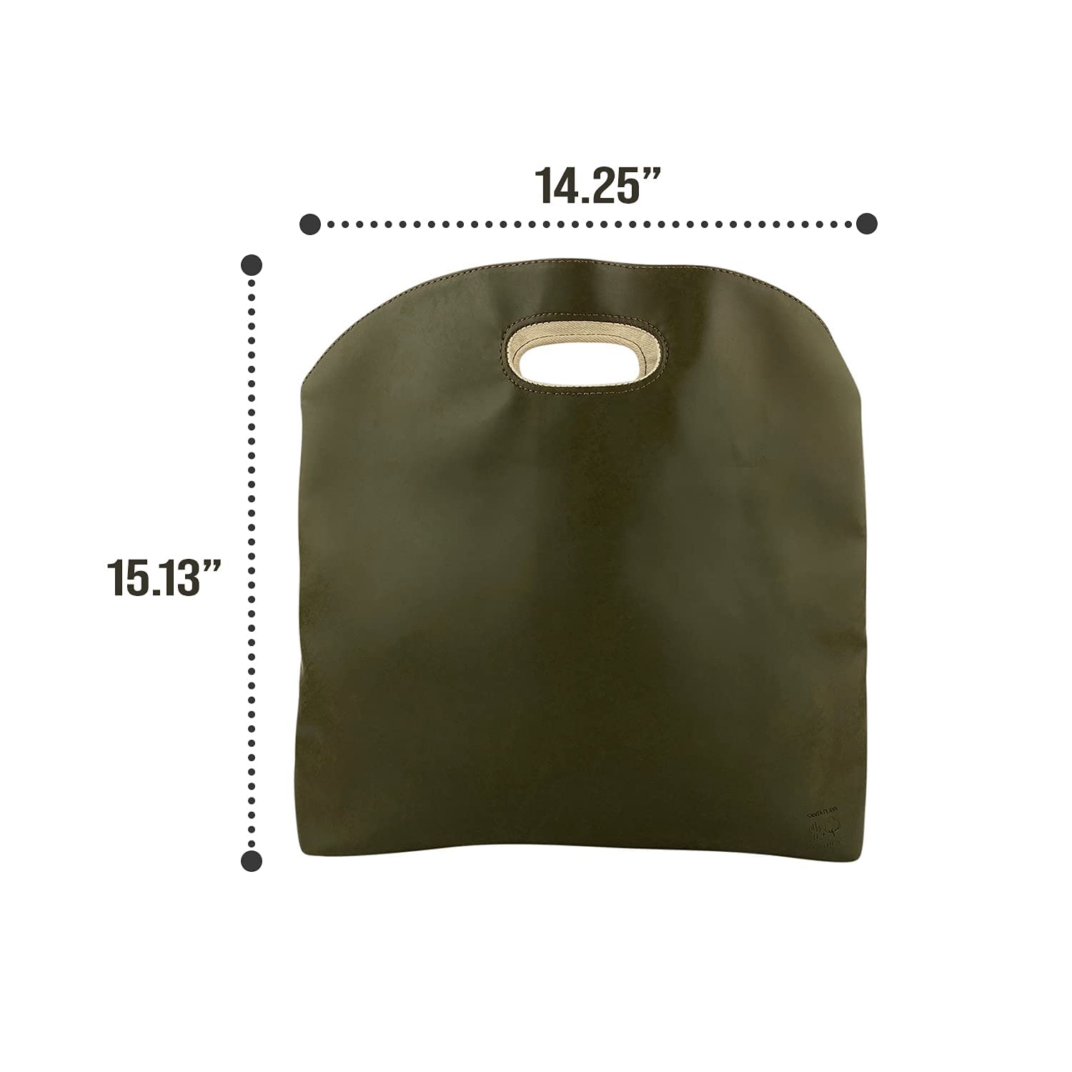 Santa Playa, Minimalist Handbag Handmade from Cactus Leather & Denim - Vegan, Washable, Eco Friendly, Sustainably Sourced - Desert Jade