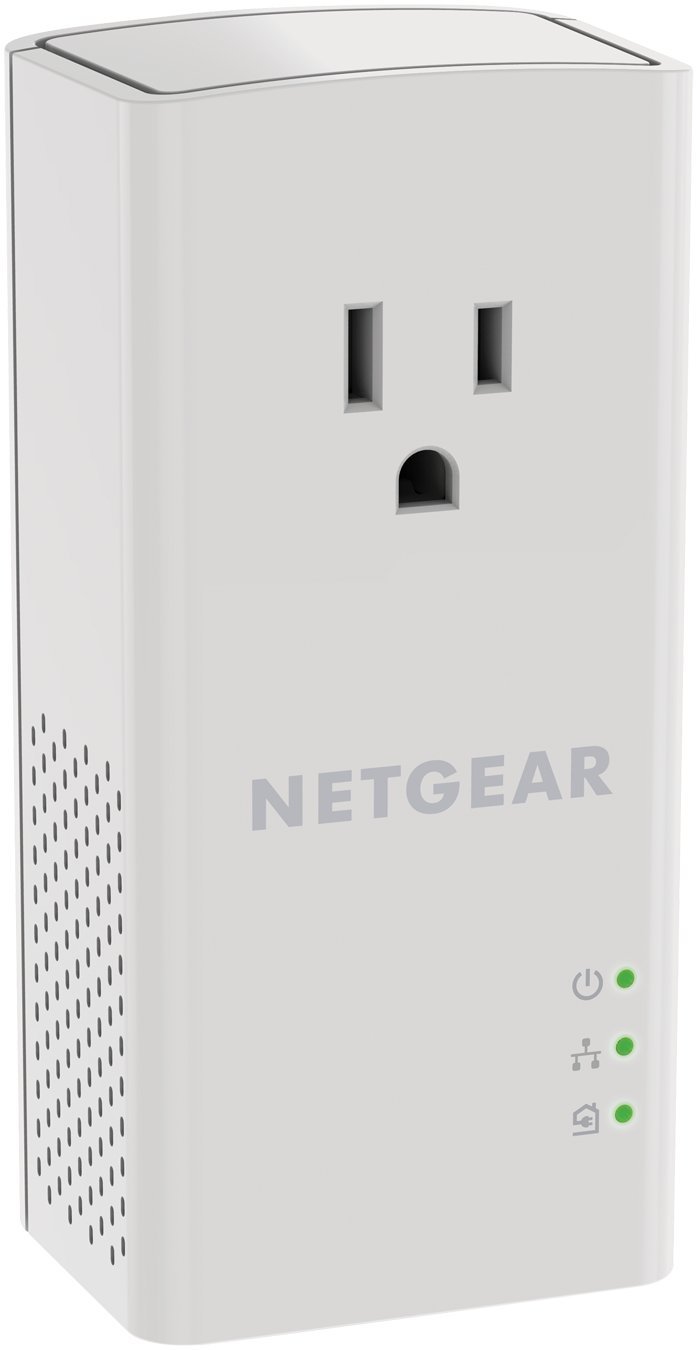 NETGEAR PowerLINE 1000 Mbps, 1 Gigabit Port with Pass-Through, Extra Outlet (PLP1000-100PAS)