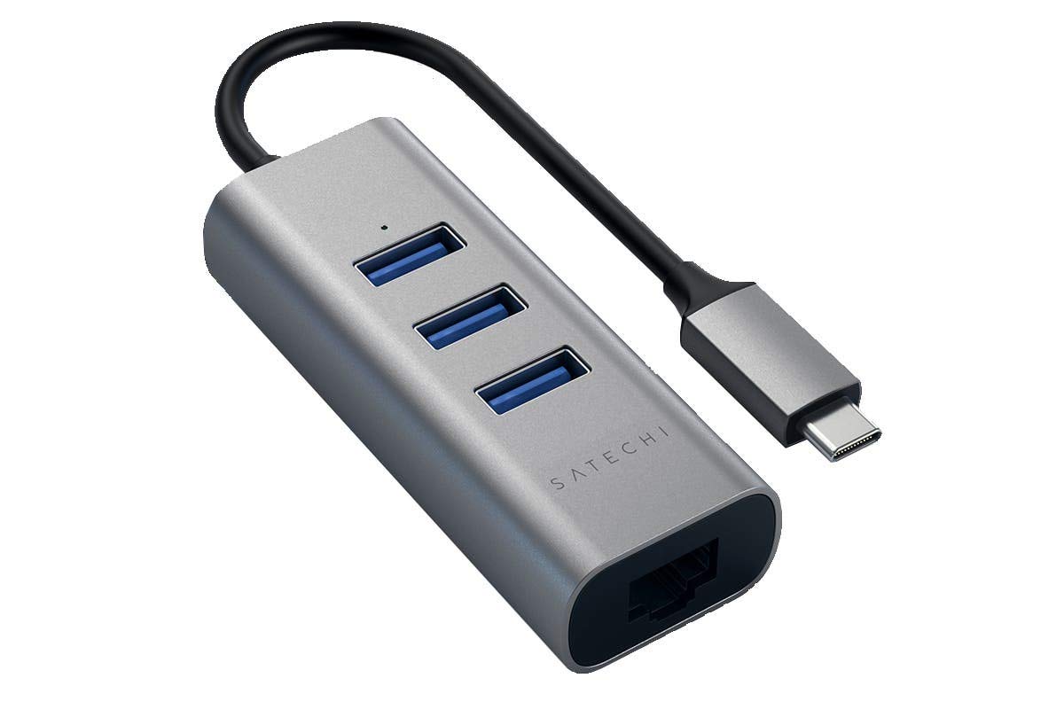 Satechi USB C Hub Adapter, USB C Adapter with 3 USB-A 3.0 Ports and Ethernet Port, for MacBook Pro/Air M1 M2 M3, Dell, HP, Surface, Lenovo, iPad, iPhone 15 - Space Gray