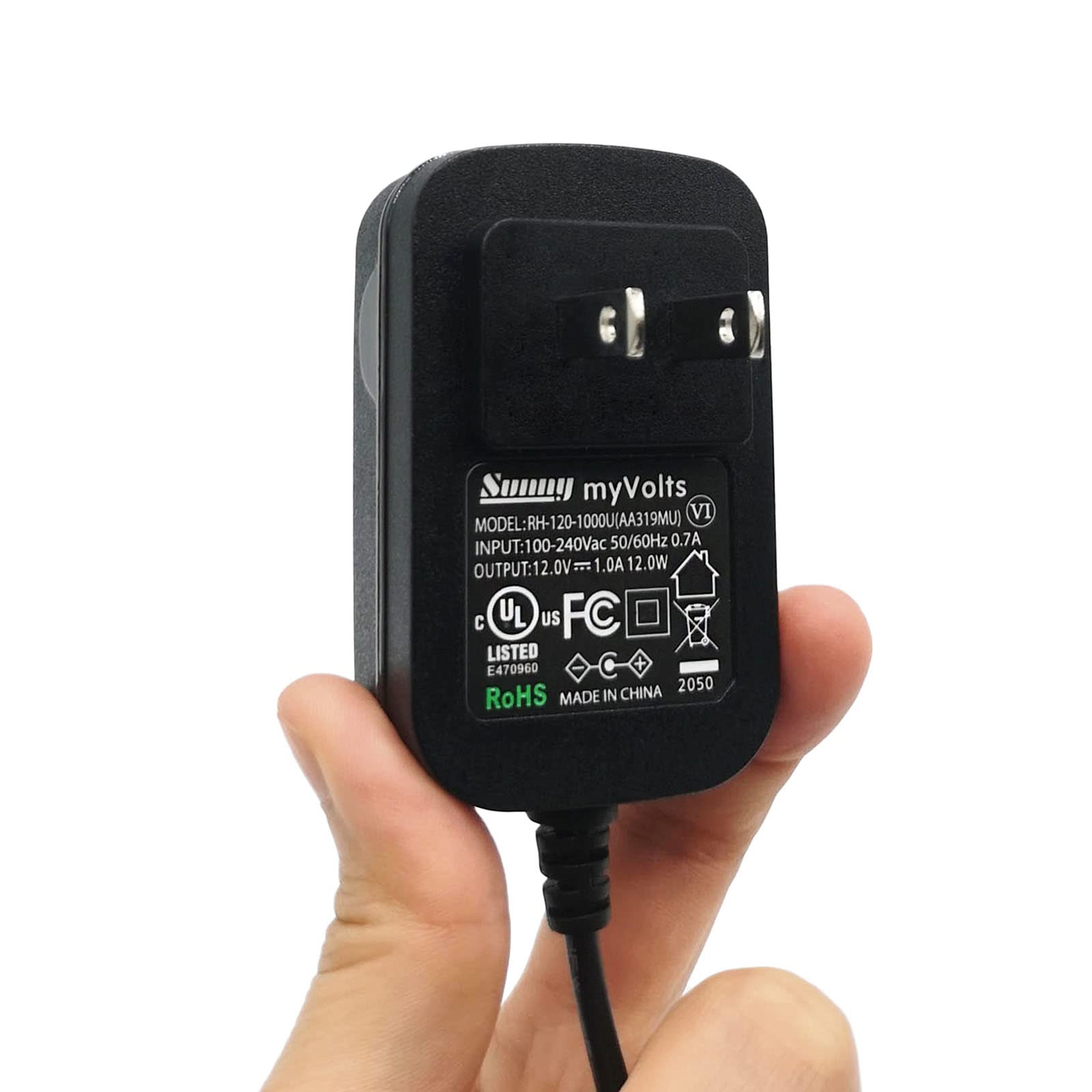MyVolts 12V Power Supply Adaptor Compatible with/Replacement for Fostex FR-2LE CF Field Recorder - US Plug with Extension and ON/Off Switch