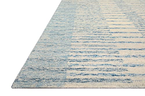 Loloi Chris Loves Julia Chris Collection CHR-01 Ivory/Denim 3'-6'' x 5'-6'', .50" Pile Height, Accent Rug