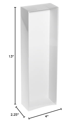 Collecting Warehouse Redoll Clear Folding Display Box with White Liners and White Elastic for 11-12 inch Dolls or Action Figures, 4" W x 2.25" D x 13" H
